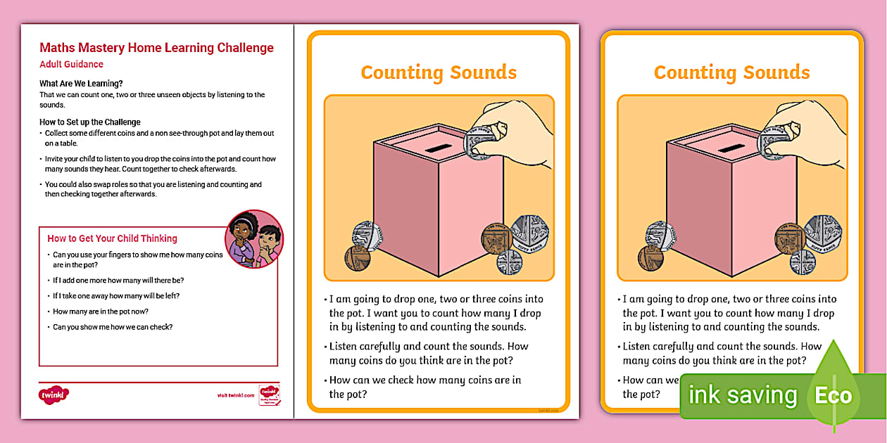 👉 Maths Mastery 1, 2 and 3 Home Challenge: Counting Sounds