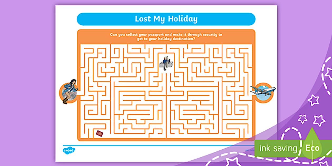 Lost My Holiday Maze Puzzle (teacher made) - Twinkl