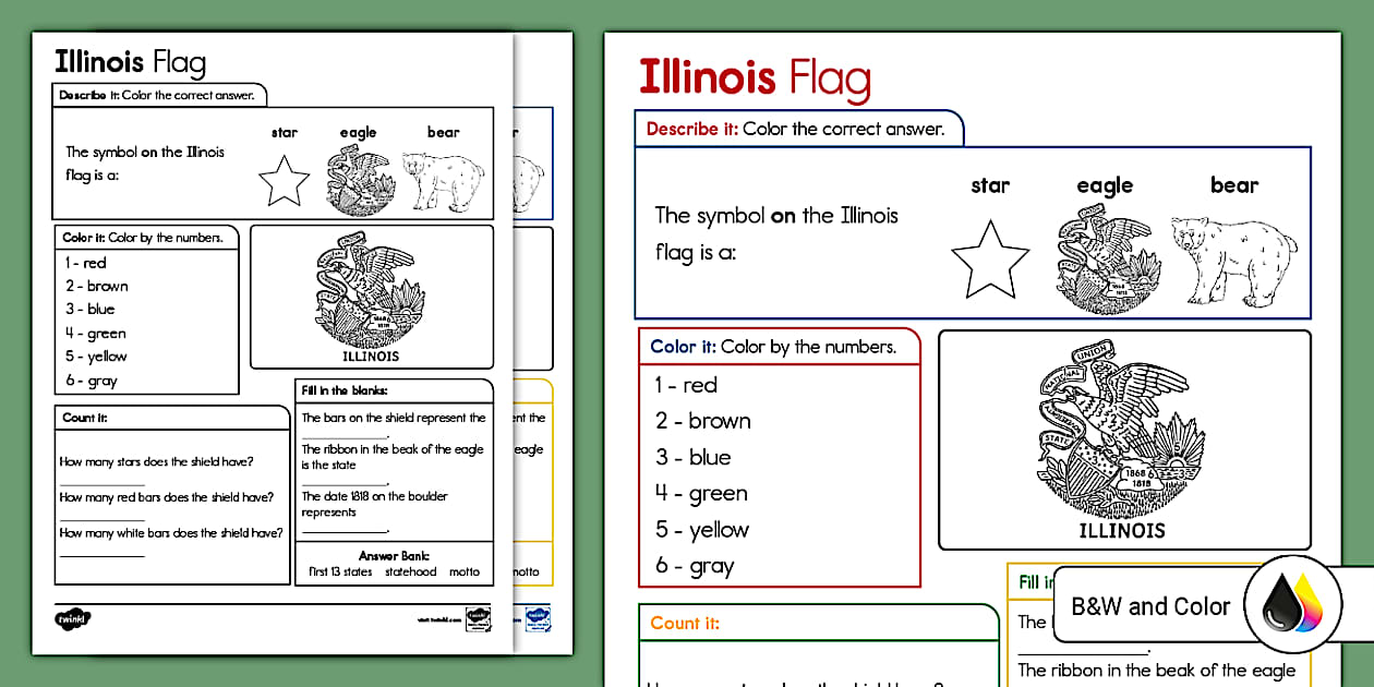 Illinois Flag Investigation Worksheet (Teacher-Made)