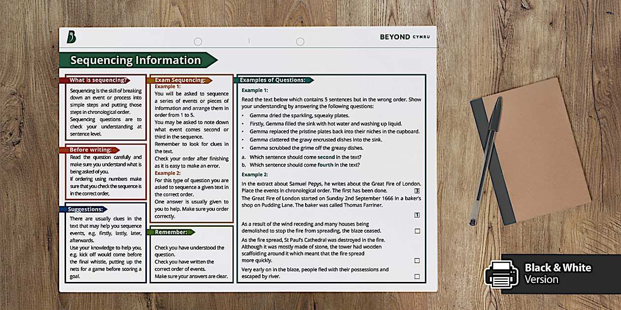 Language Activity Mat: Sequencing Information