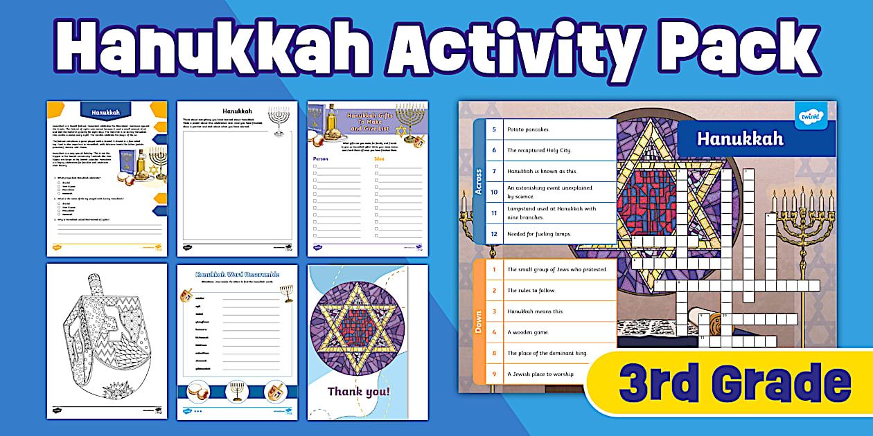 Third Grade Hanukkah Activity Pack