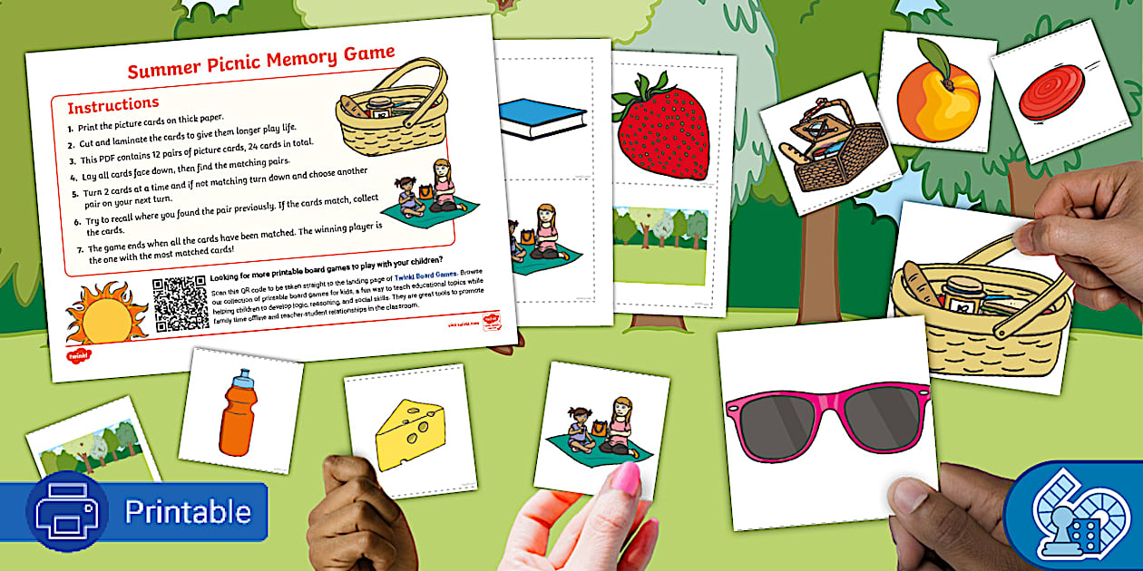 Picnic Memory Game (teacher made) - Twinkl