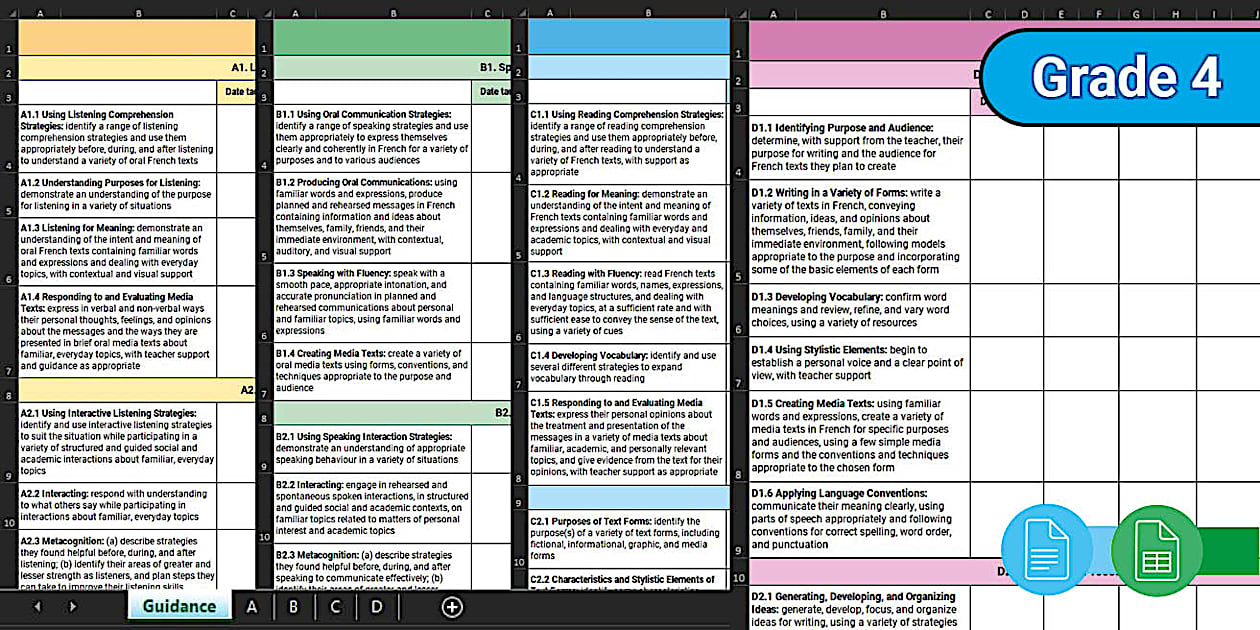 Feuilles d'enregistrement Ontario grade 4 | Twinkl