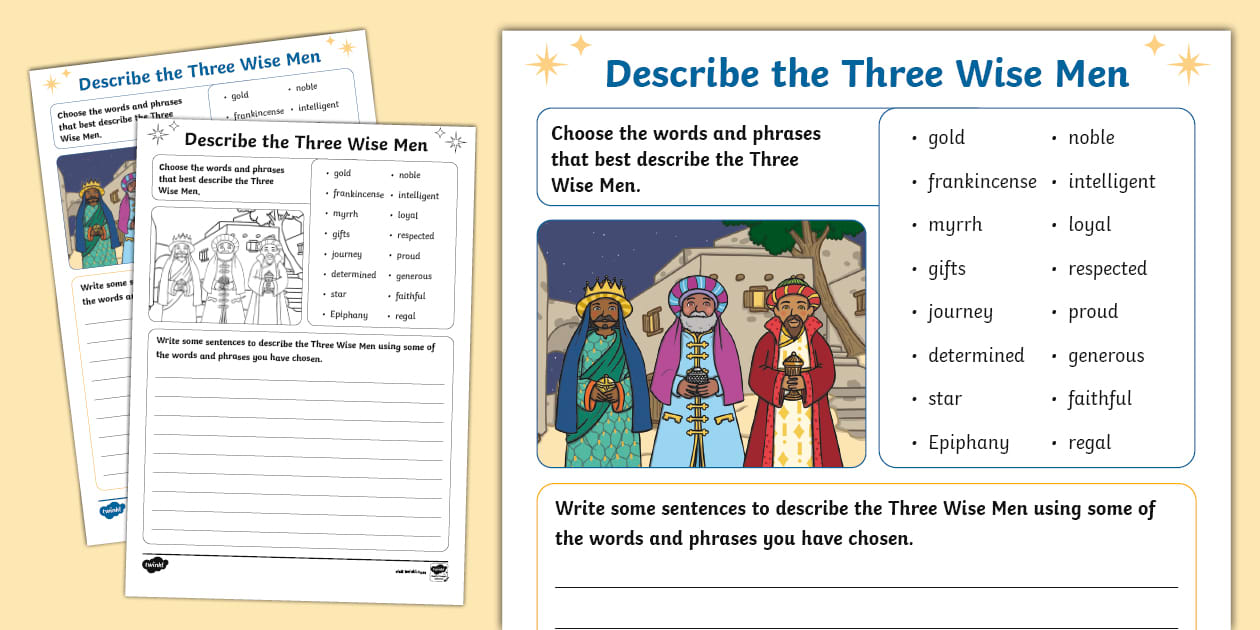 Describe the Three Wise Men Worksheet (profesor hizo)