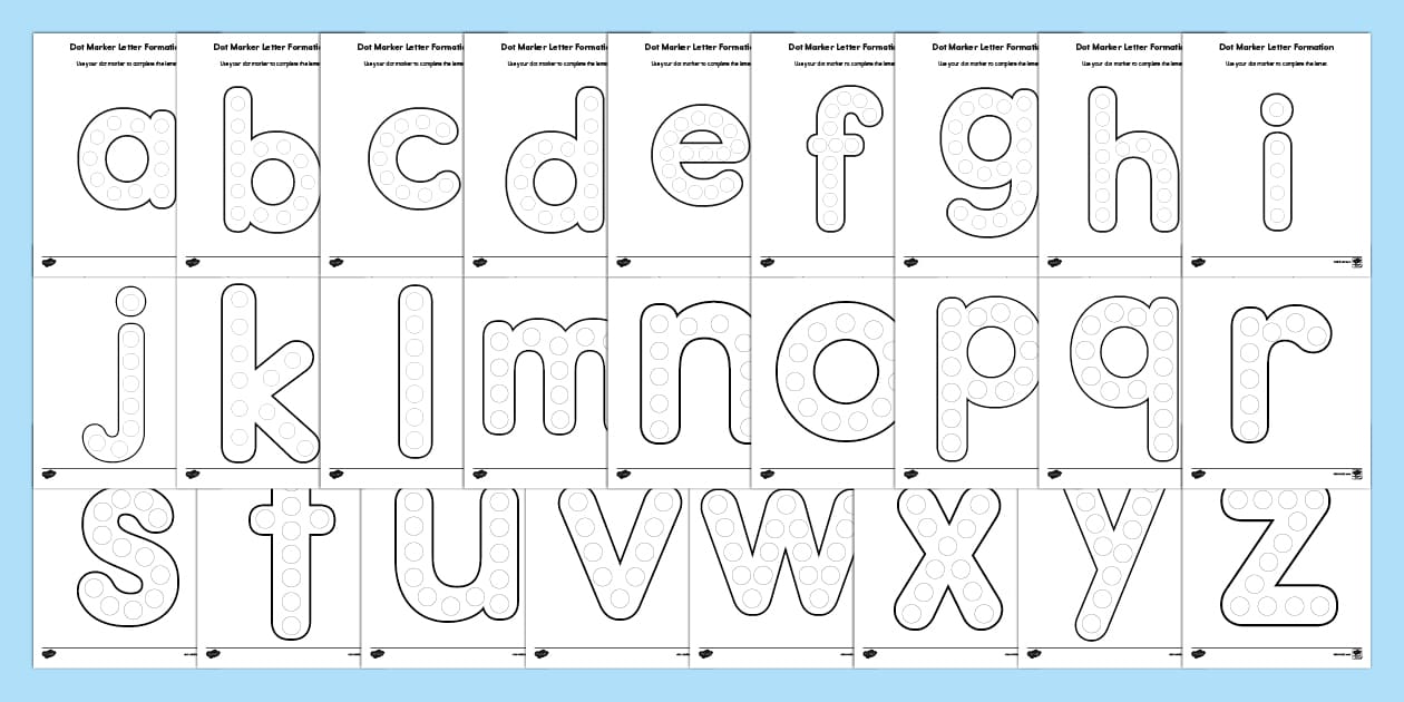 Lowercase Letters A-Z Dot Marker Formation Activities