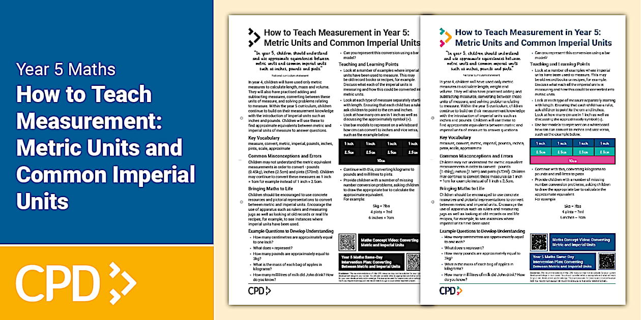 How to Teach Measurement in Year 5: Metric Units and Common Imperial Units