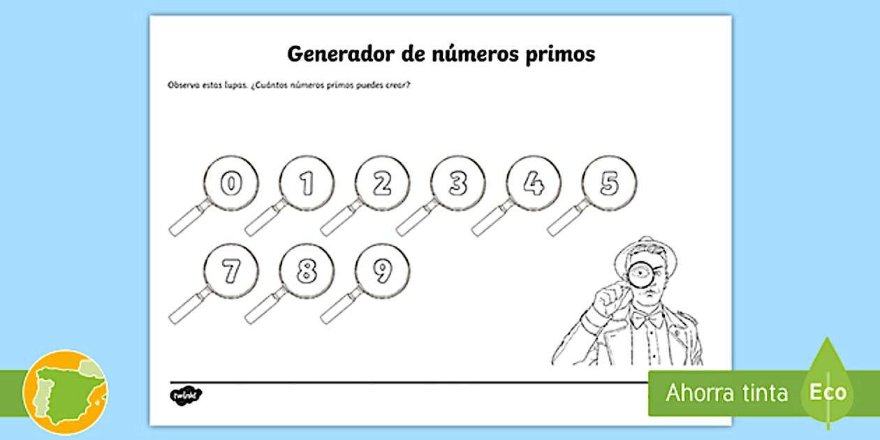 Ficha de actividad: Generador de números primos - Twinkl