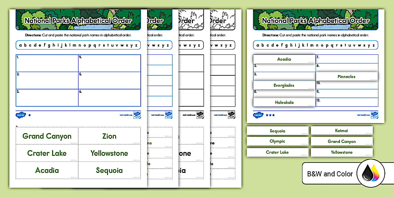 National Park Worksheet Sheet | National Parks | Twinkl USA