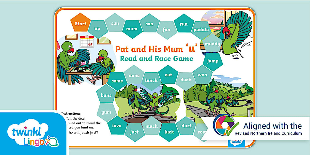 Pat and His Mum 'u' Read and Race Game (teacher made)