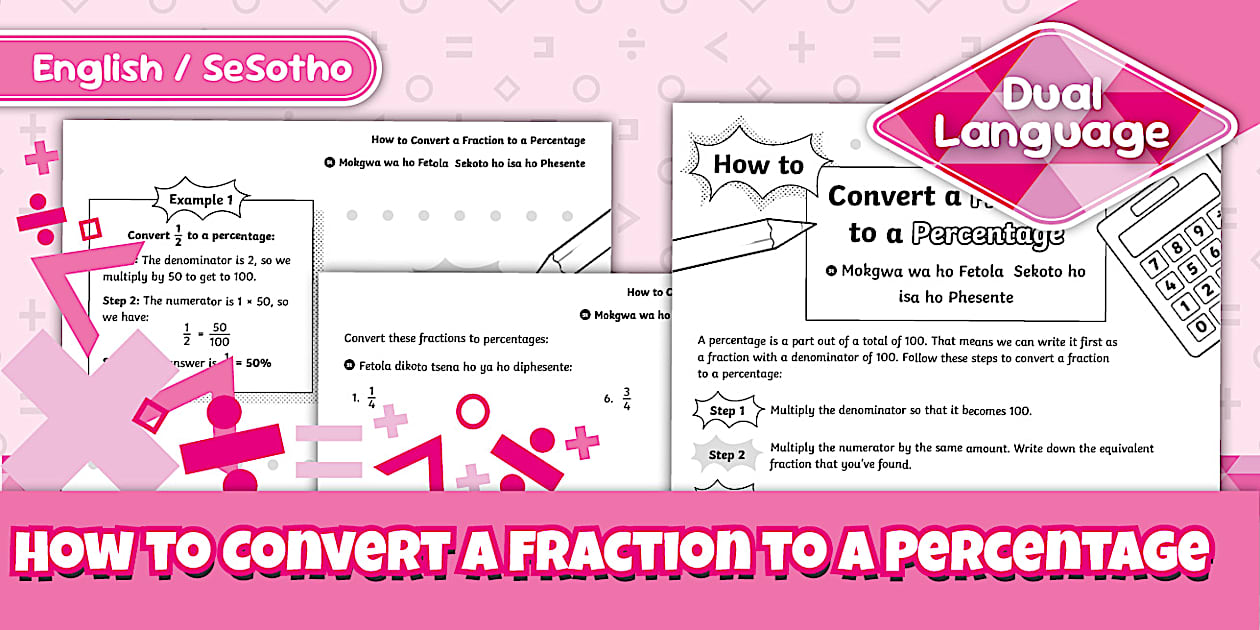 How to Convert a Fraction to a Percentage: Activity Sheet