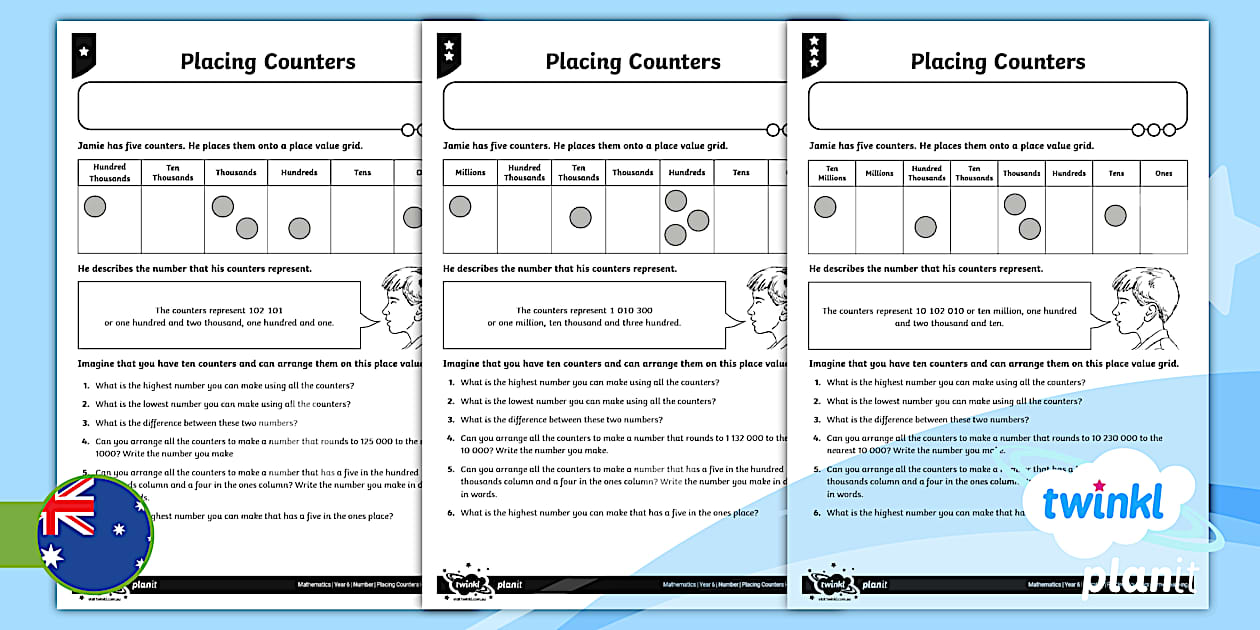 Year 6 Number: Placing Counters Home Learning Tasks - Twinkl
