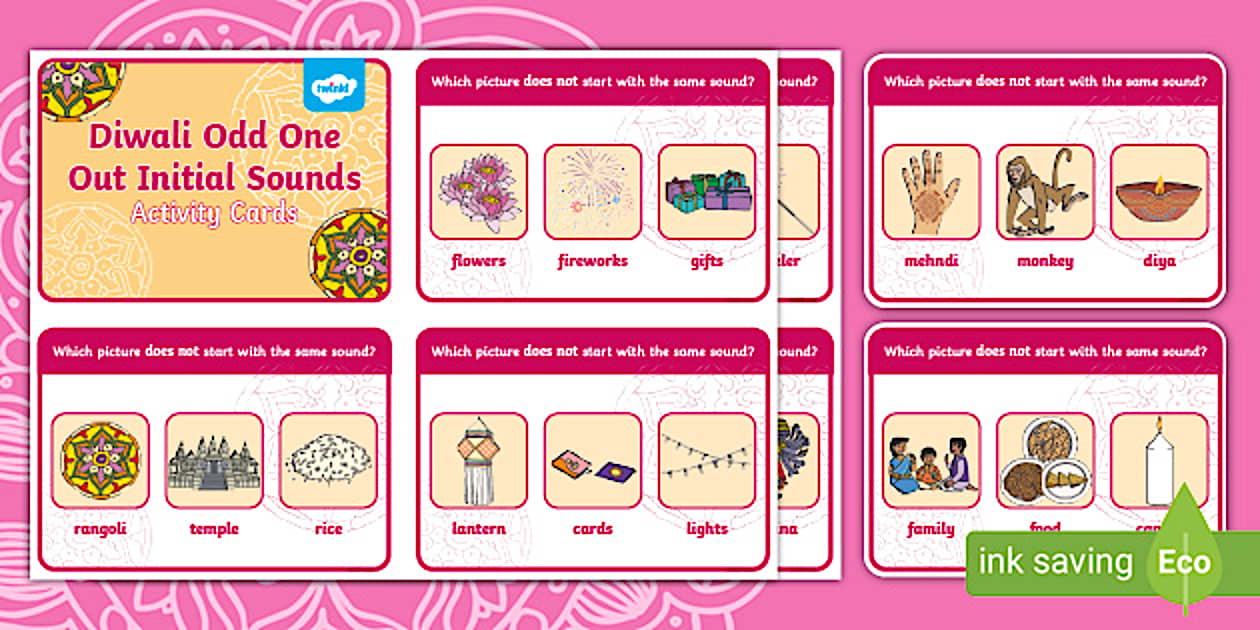 Diwali Odd One Out Initial Sounds Activity (teacher made)