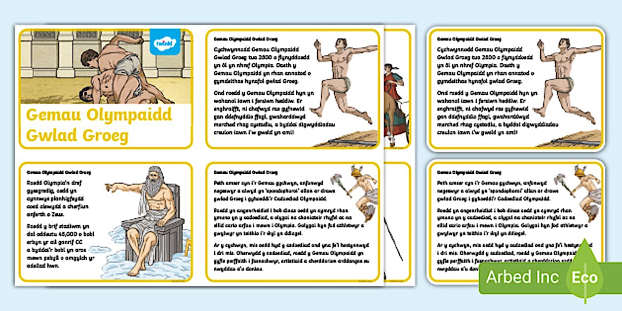 Cardiau Ffeithiau Gemau Olympaidd Gwlad Groeg - Twinkl
