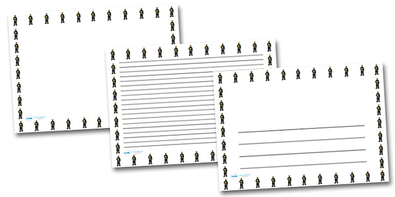 Male Firefighter Landscape Page Borders- Landscape Page Borders