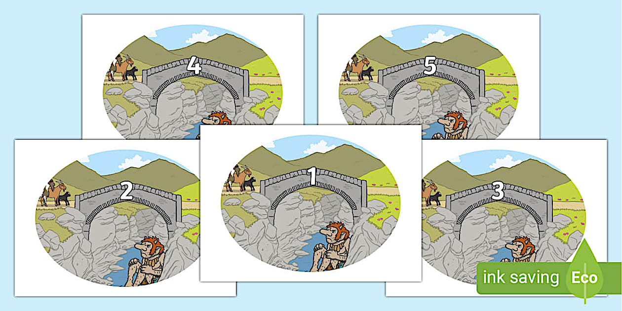 👉 The Three Billy Goats Gruff Numbers on Bridges | Twinkl