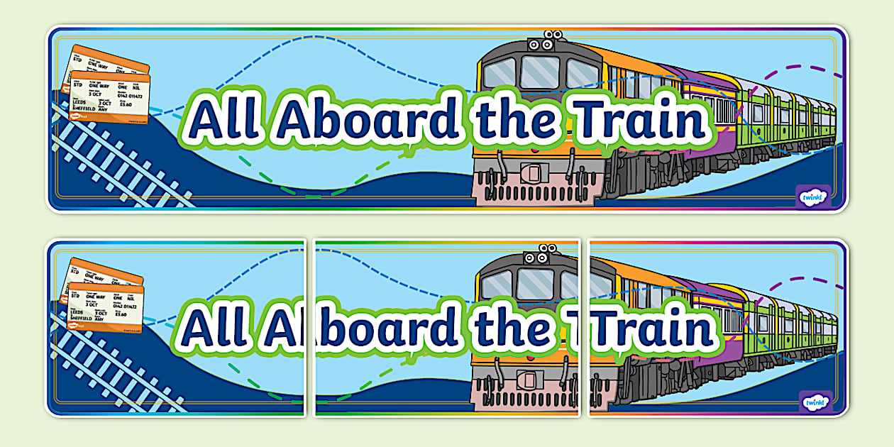 All Aboard the Train Display Banner