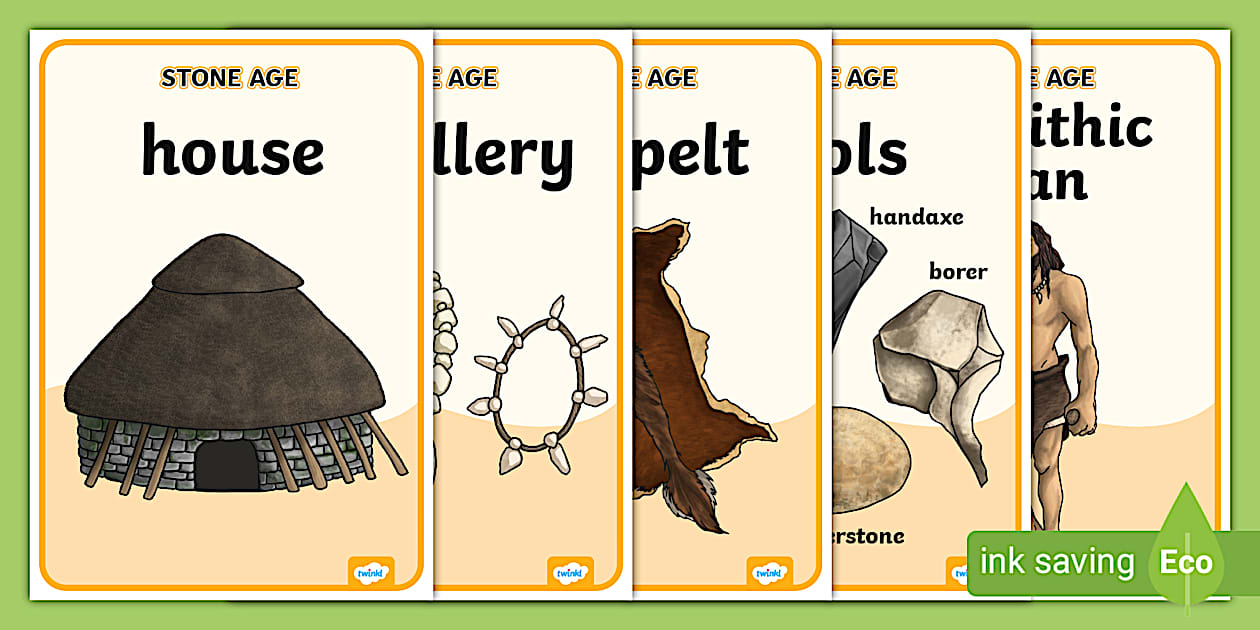 Stone Age Pictures - KS2 - Display Posters - Twinkl