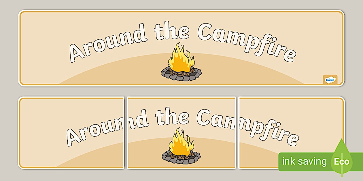 Muted Around the Campfire Display Banner,Forest School