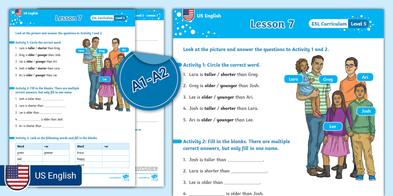 ESL Level 5 Lesson 7 Activity Sheet on Twinkl - Twinkl