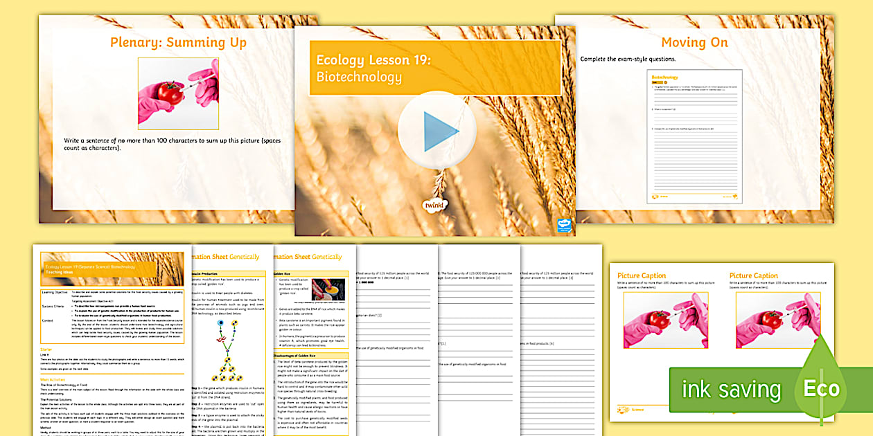 AQA GCSE Ecology: Biotechnology (Biology Only) - Twinkl