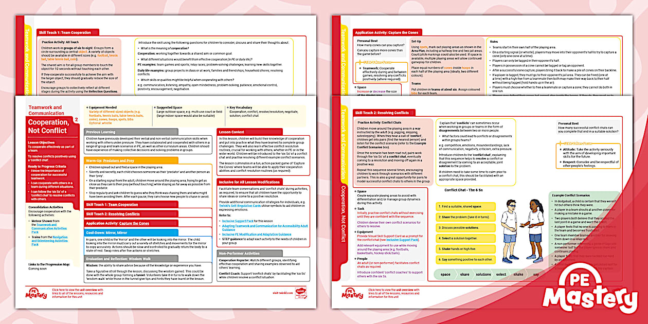 PE Mastery: UKS2 Teamwork and Communication L2 - Cooperation