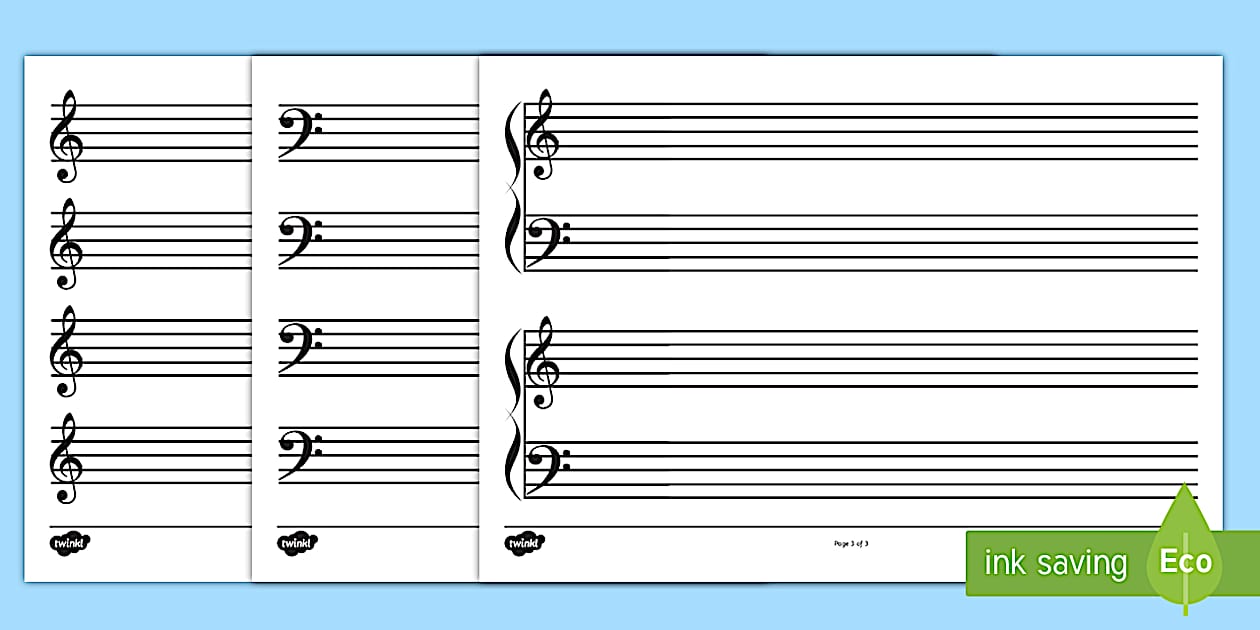 Editable Blank Sheet Music (teacher made) - Twinkl