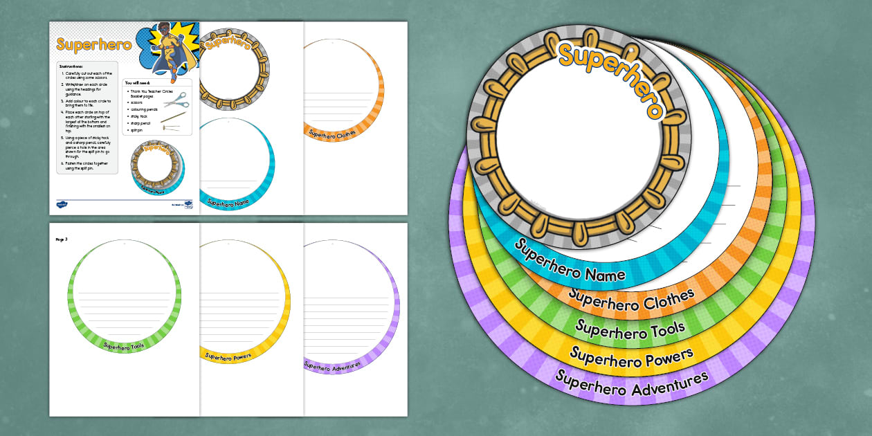 Superhero Circles Booklet (teacher made) - Twinkl