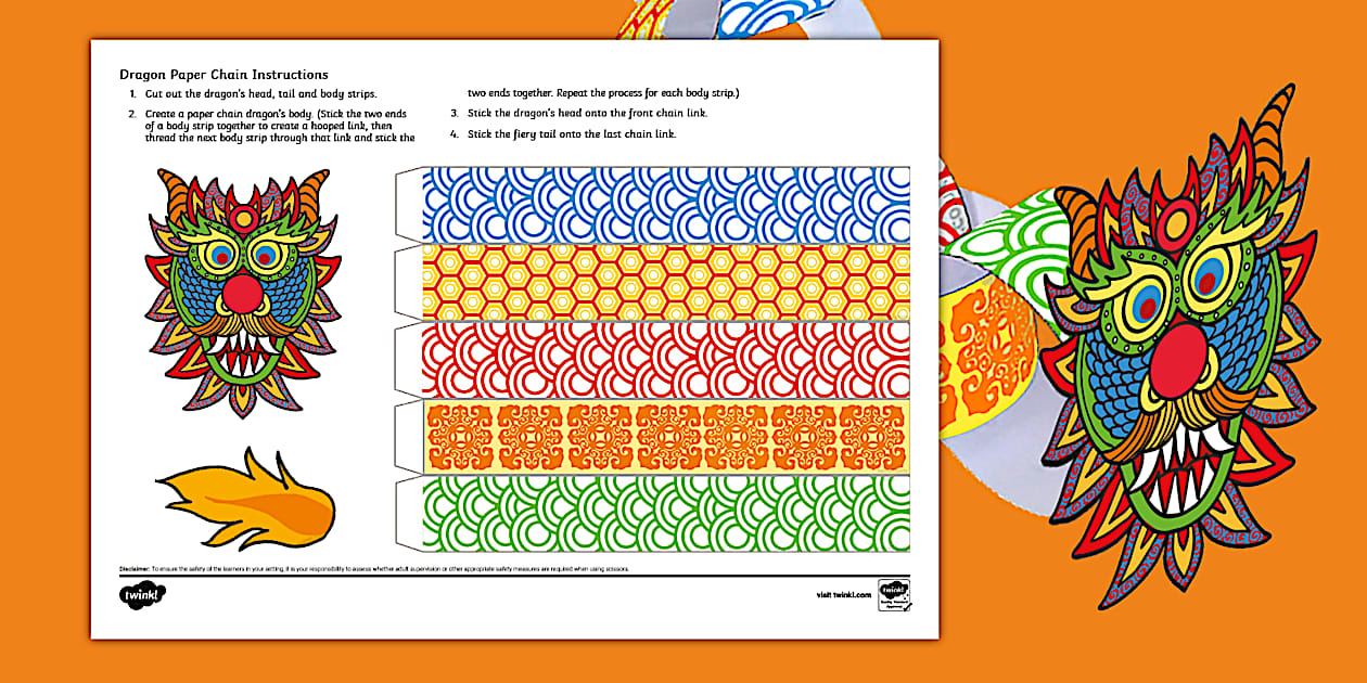 Dragon Paper Chain Craft Activity | Twinkl (teacher made)