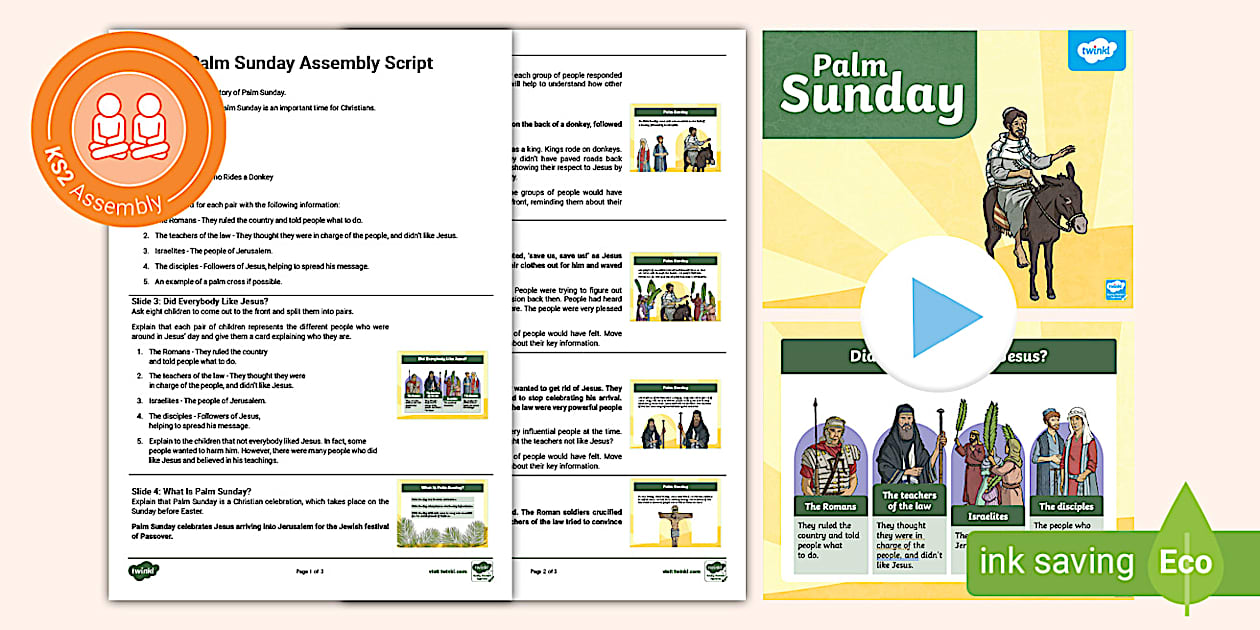 KS2 Palm Sunday Assembly Pack & Script - Twinkl