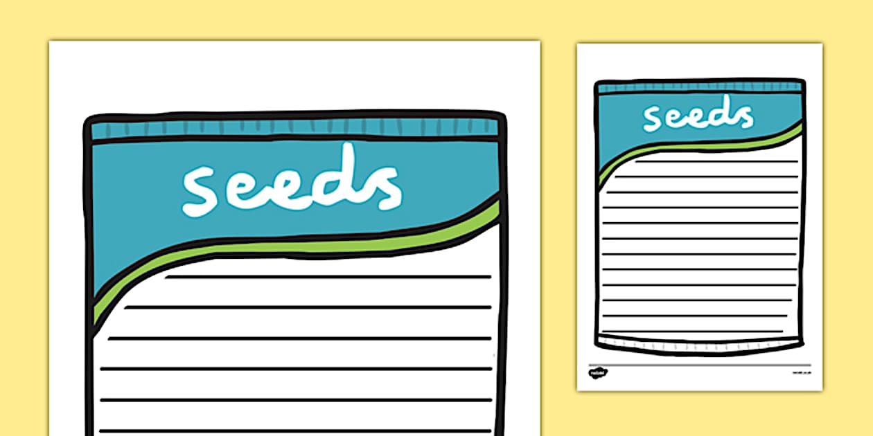 Black and White Seed Packet Writing Frame (teacher made)