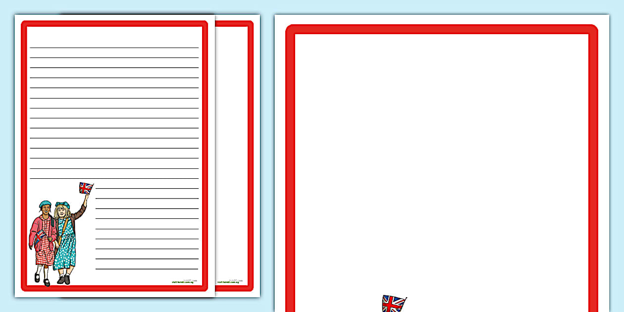 Simple Blank VE Day Celebration Page Border | Page Borders