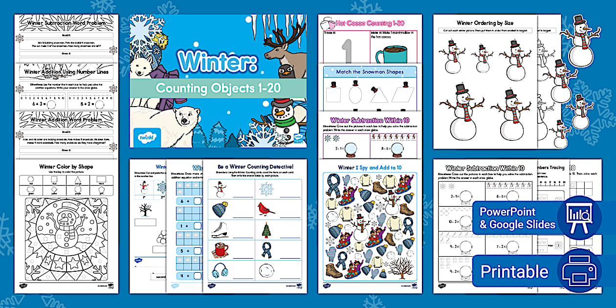 Kindergarten Winter Math Activity Pack (Teacher-Made)