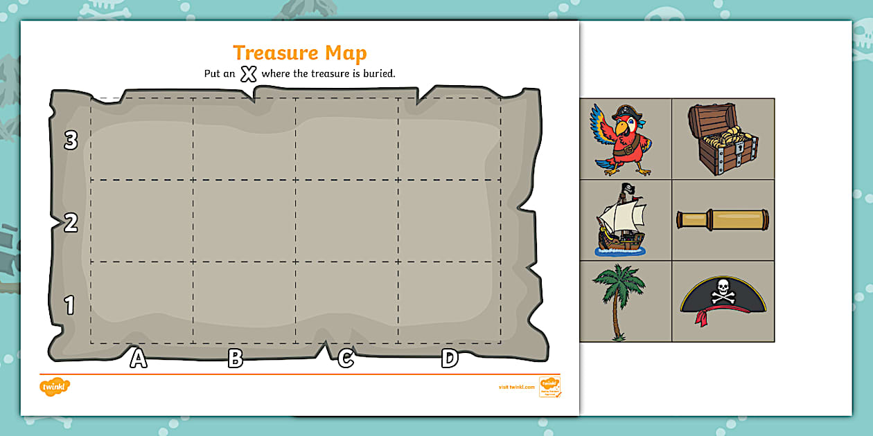 Pirate Treasure Map Template | Easy to Download, Print & Use