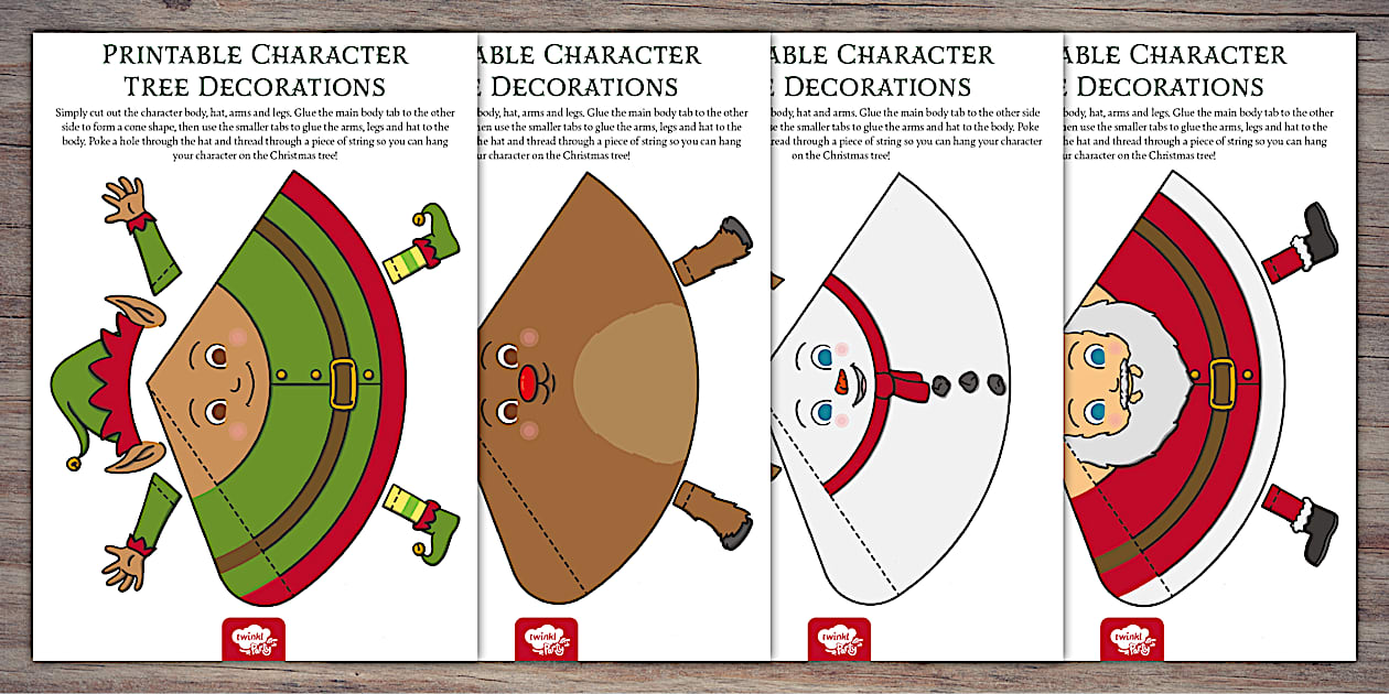 Printable Christmas Character Tree Decoration | Twinkl Party