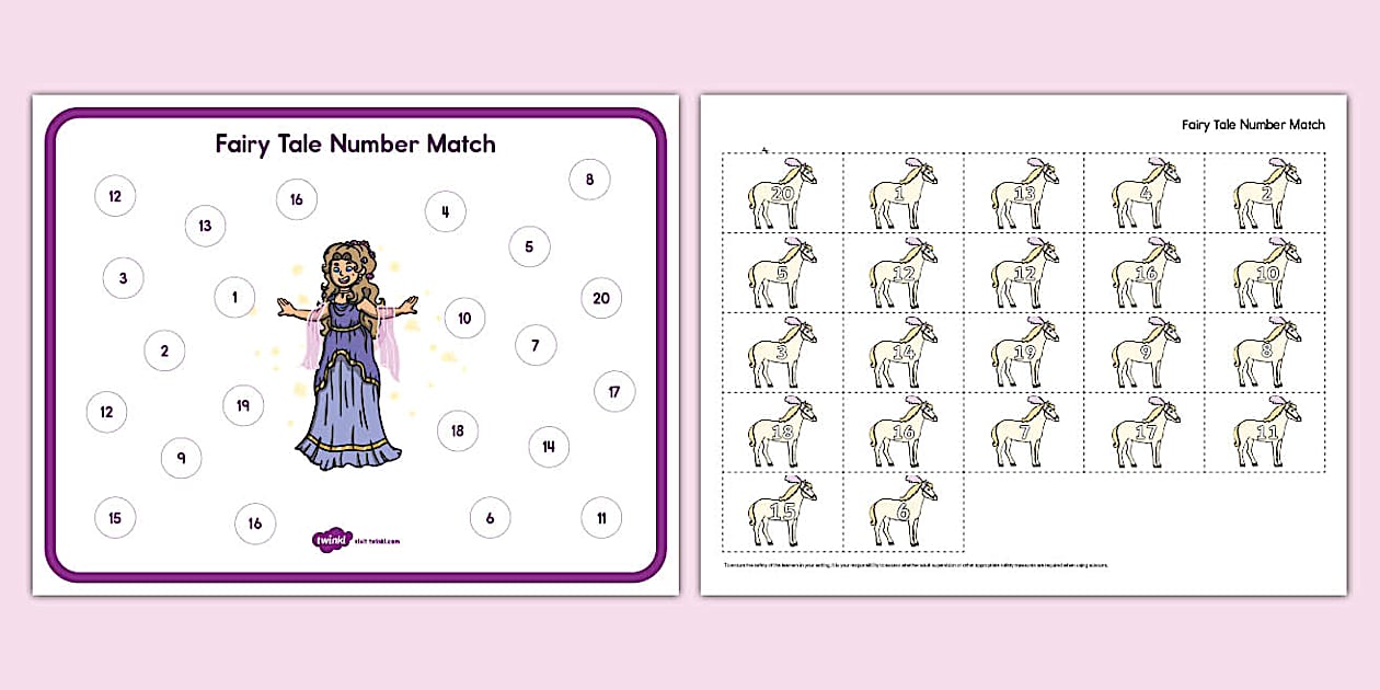 Fairy Tale Number Match Activity Mat (professor feito)