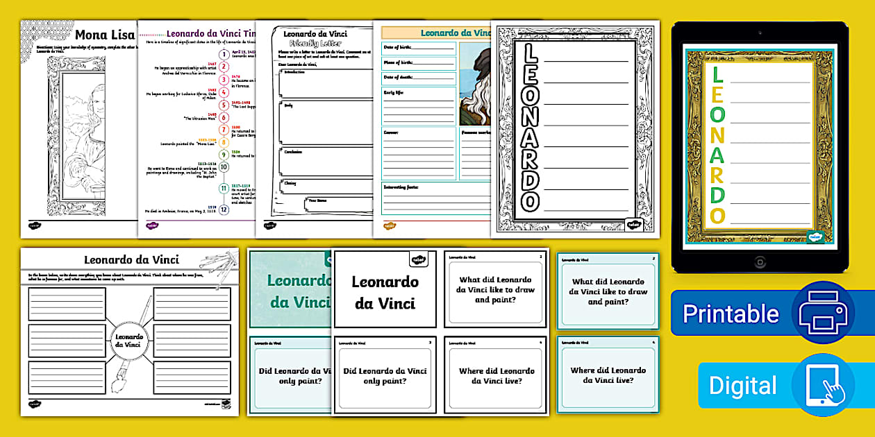 Leonardo da Vinci Pack for 3rd-5th Grade (Teacher-Made)