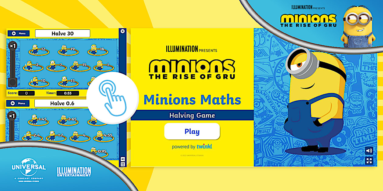 FREE! - 👉 Minions Maths: Halving Game (teacher made)