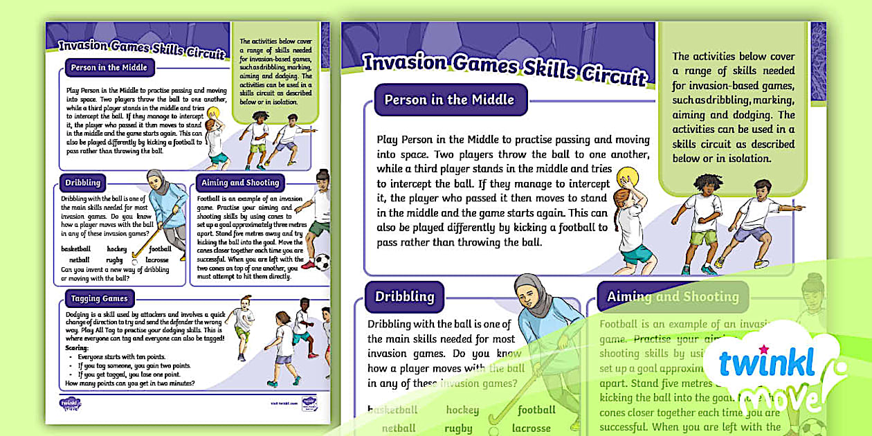 Invasion Games Skills Circuit - KS2 - Fundamentals