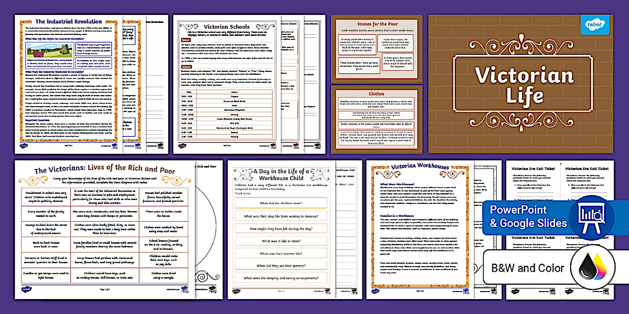 Seventh Grade Victorian Era Lesson Pack (teacher made)