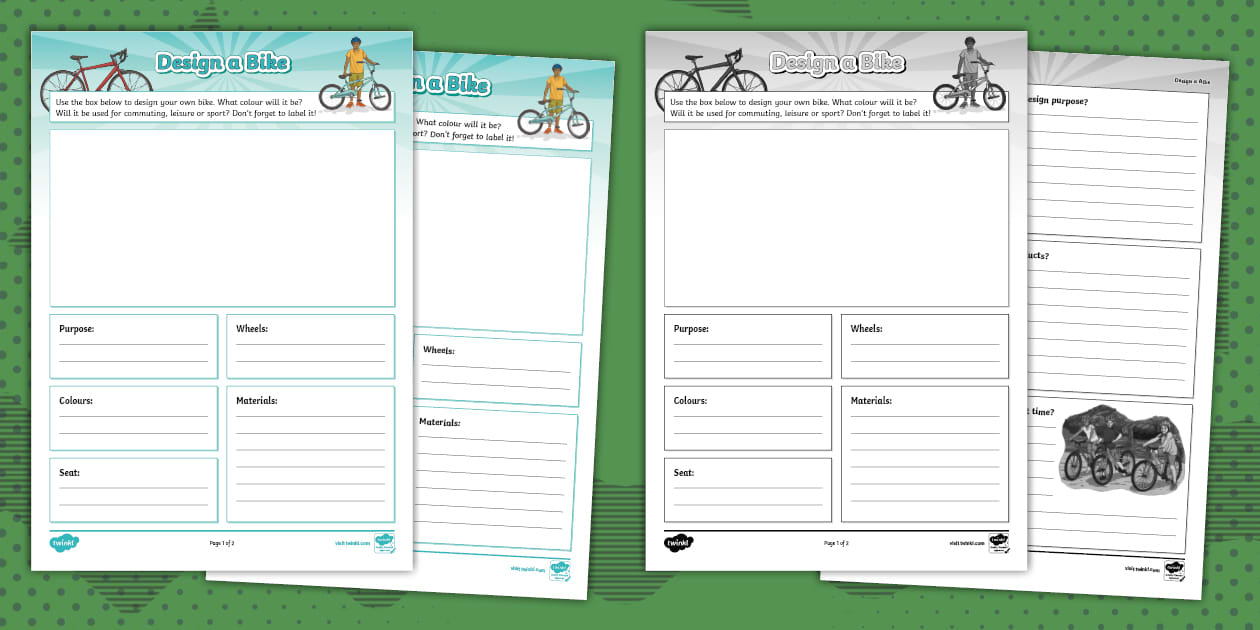 Design a Bike KS2 Worksheet - Twinkl Design (teacher made)