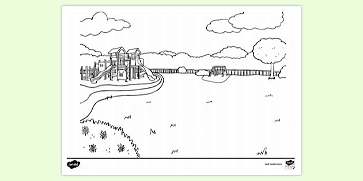 Park Background Colouring Sheet | Colouring Sheets - Twinkl