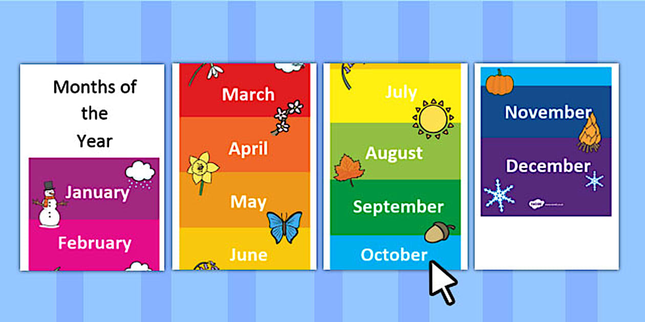 Editable Months of the Year Large Rolling Banner - Twinkl
