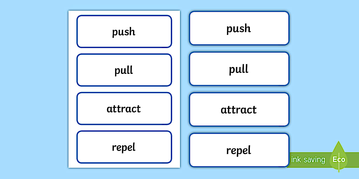 Forces Vocabulary Cards