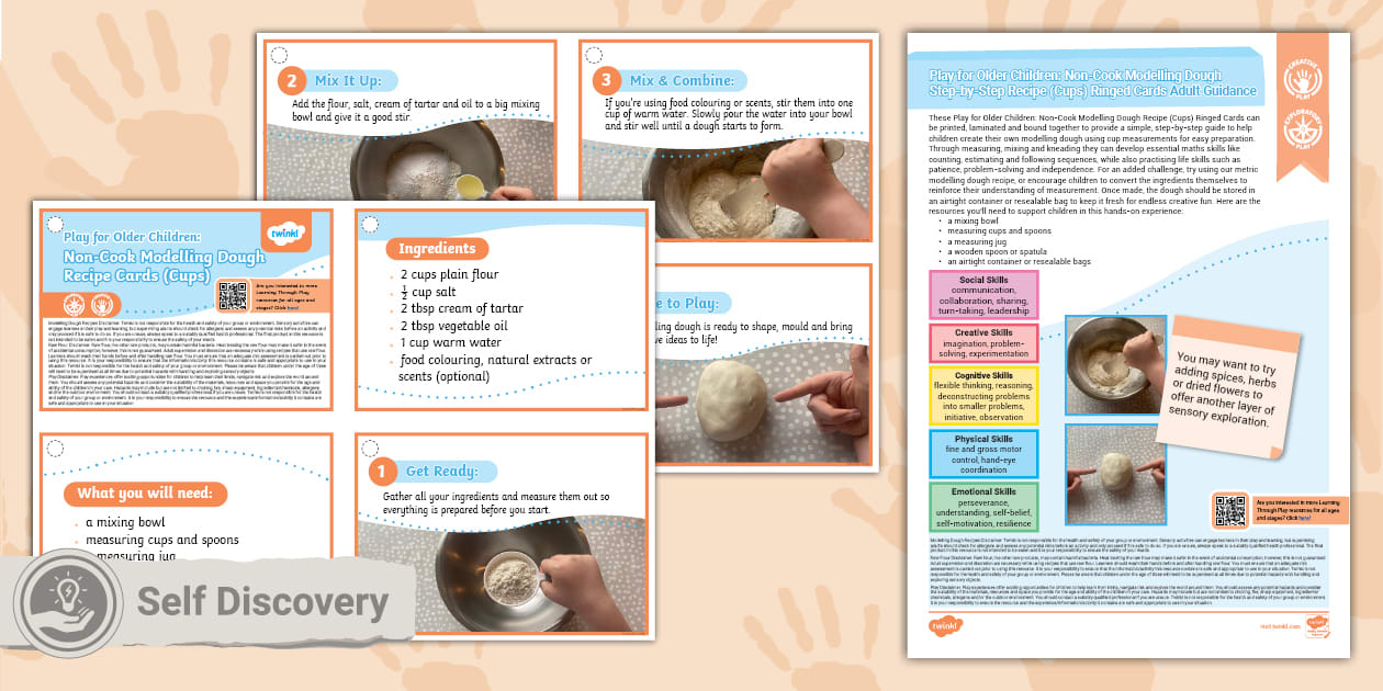 Play for Older Children: Non-Cook Modelling Dough Recipe