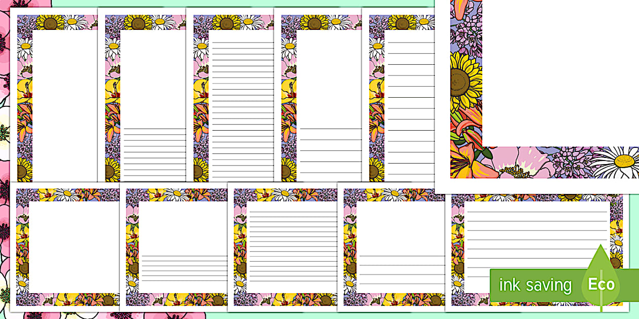 Flower Page Border | Floral Frames and Borders - Twinkl
