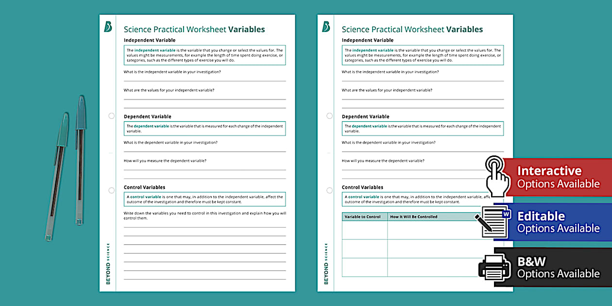Identifying Variables Worksheet | Science Practical | Beyond
