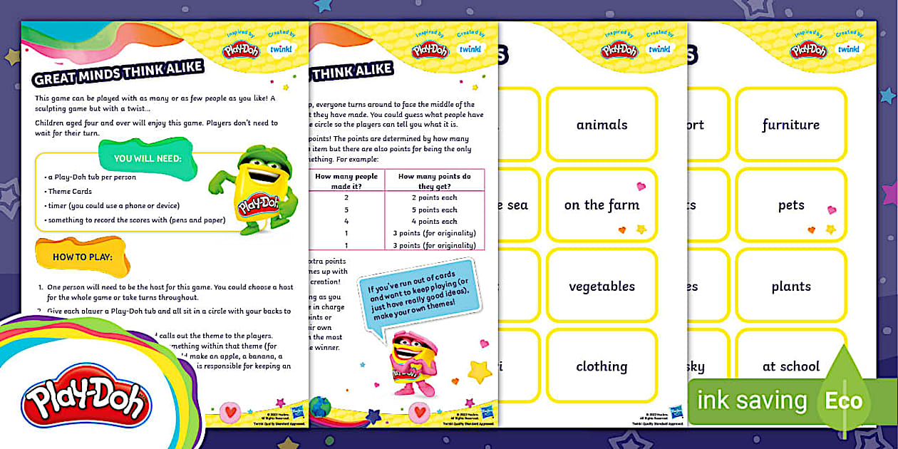 FREE! - Play-Doh Game: Great Minds Think Alike - Twinkl