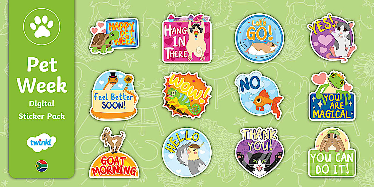Pet Week Digital Sticker Pack (Hecho por educadores)