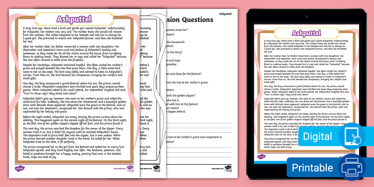Ashputtel Answer Key for Seventh Grade | Twinkl USA - Twinkl