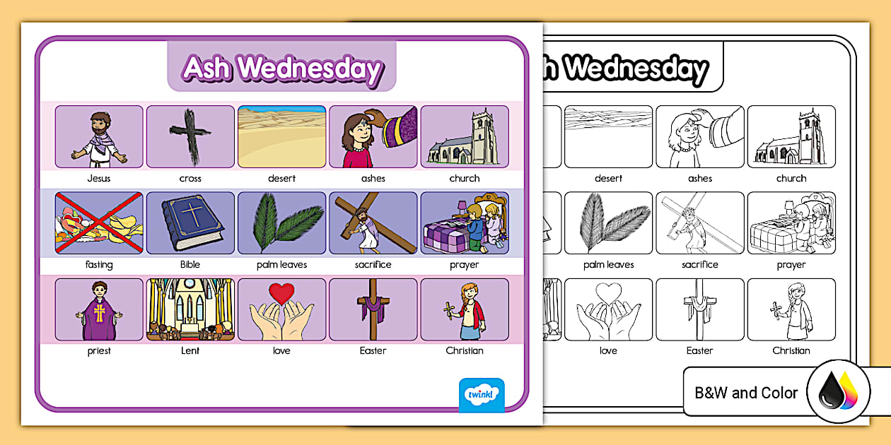 Printable Ash Wednesday Words Activity Mat | Twinkl USA